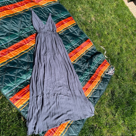 Lulus | Dresses | Lost In Paradise Slate Grey Maxi Dress | Poshmark